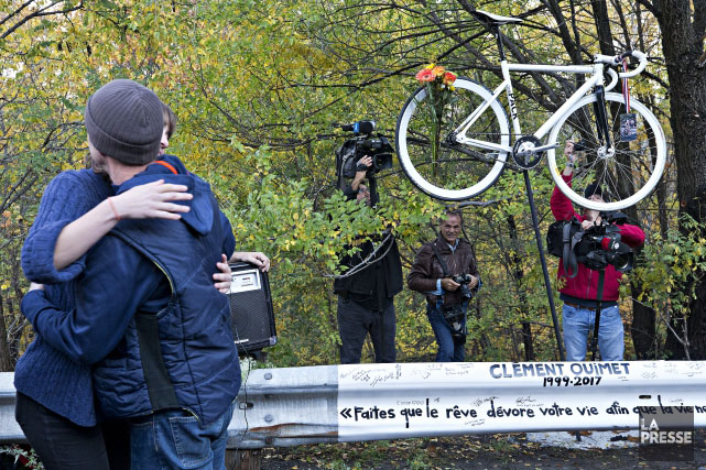 Le vélo blanc en mémoire de Clément Ouimet vandalisé