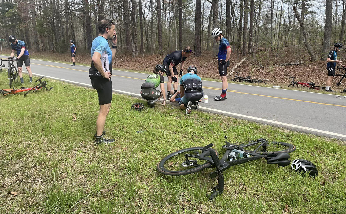 Catastrophe en vélo à Pinehurst